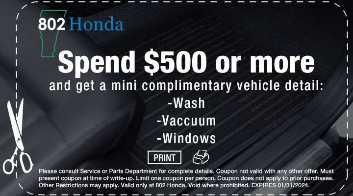 Honda Deals, Specials Offers and Coupons | 802 Honda, Vermont