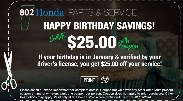 Honda Deals, Specials Offers and Coupons | 802 Honda, Vermont