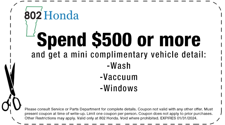 Honda Deals, Specials Offers and Coupons | 802 Honda, Vermont