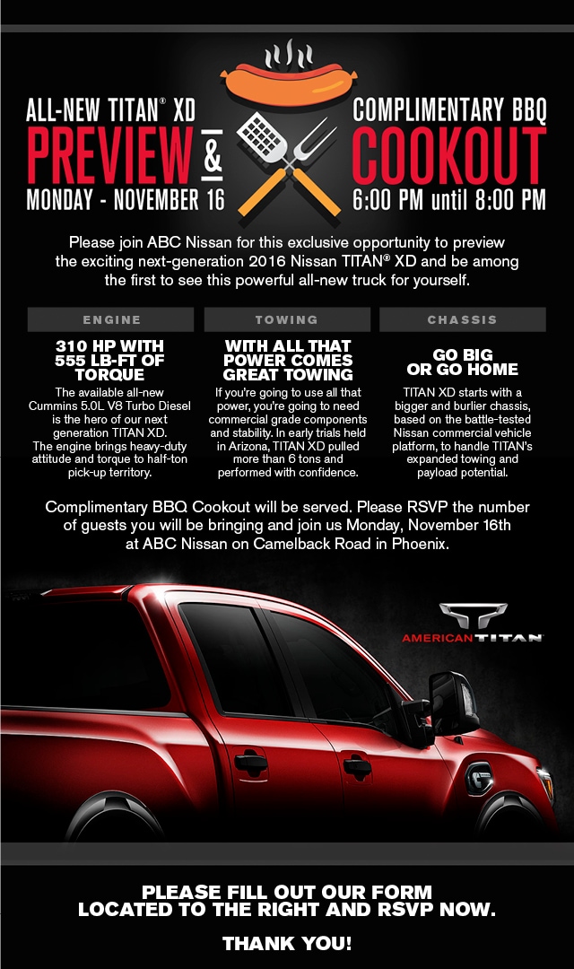 ABC Nissan Phoenix special invitation events and RSVP form