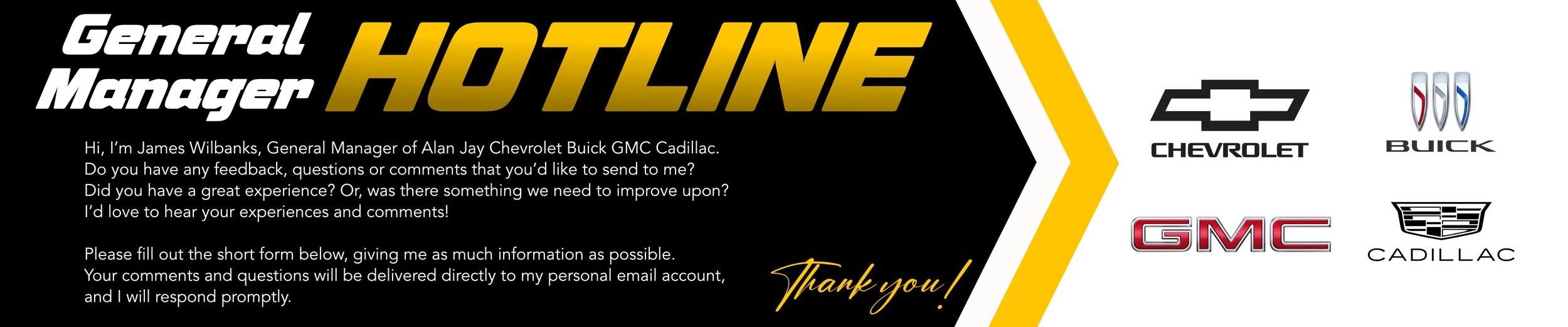 General Manager Hotline | Alan Jay Chevrolet Buick GMC