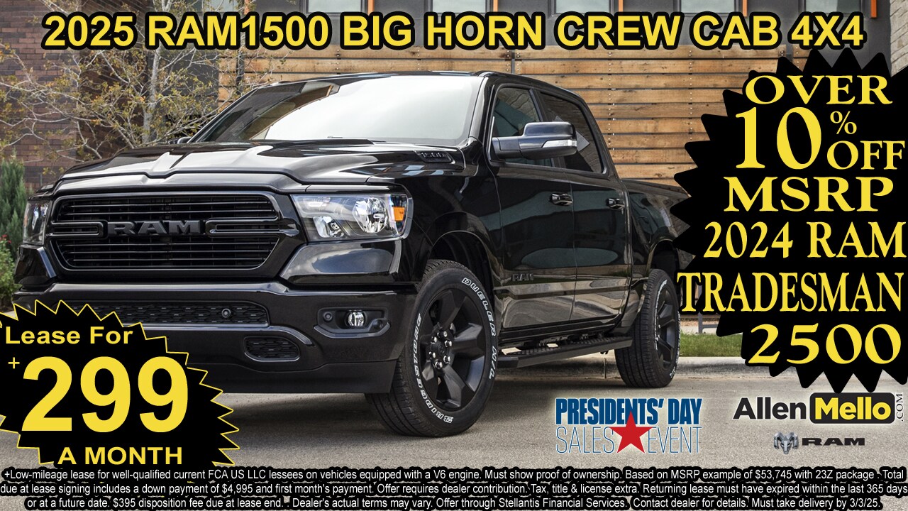 New Vehicle Specials | Allen Mello Chrysler Jeep Dodge Ram