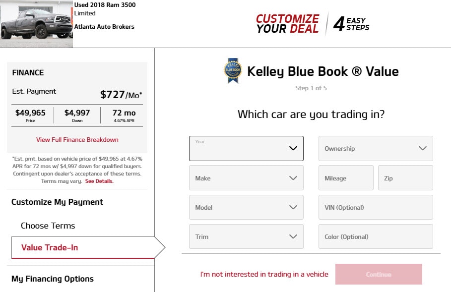 Online Purchasing Tool | Atlanta Auto Brokers