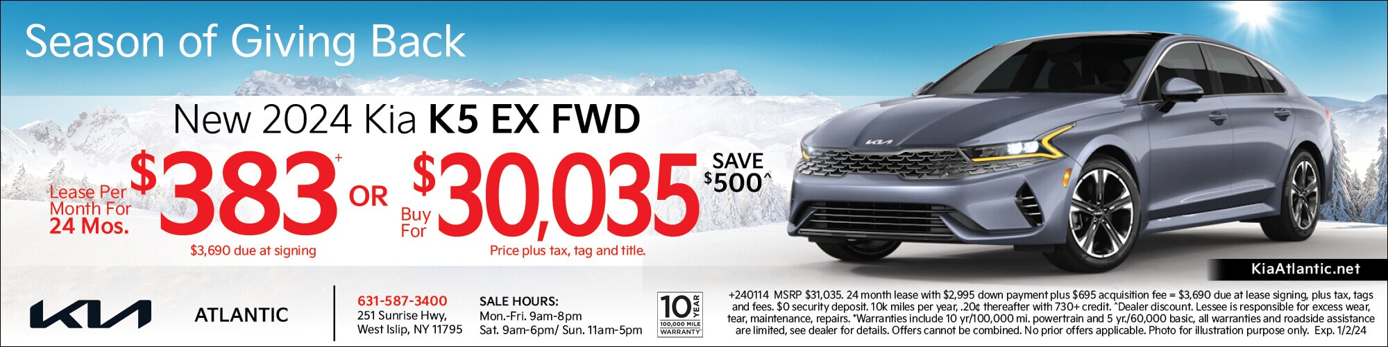 New Vehicle Specials | Atlantic Kia