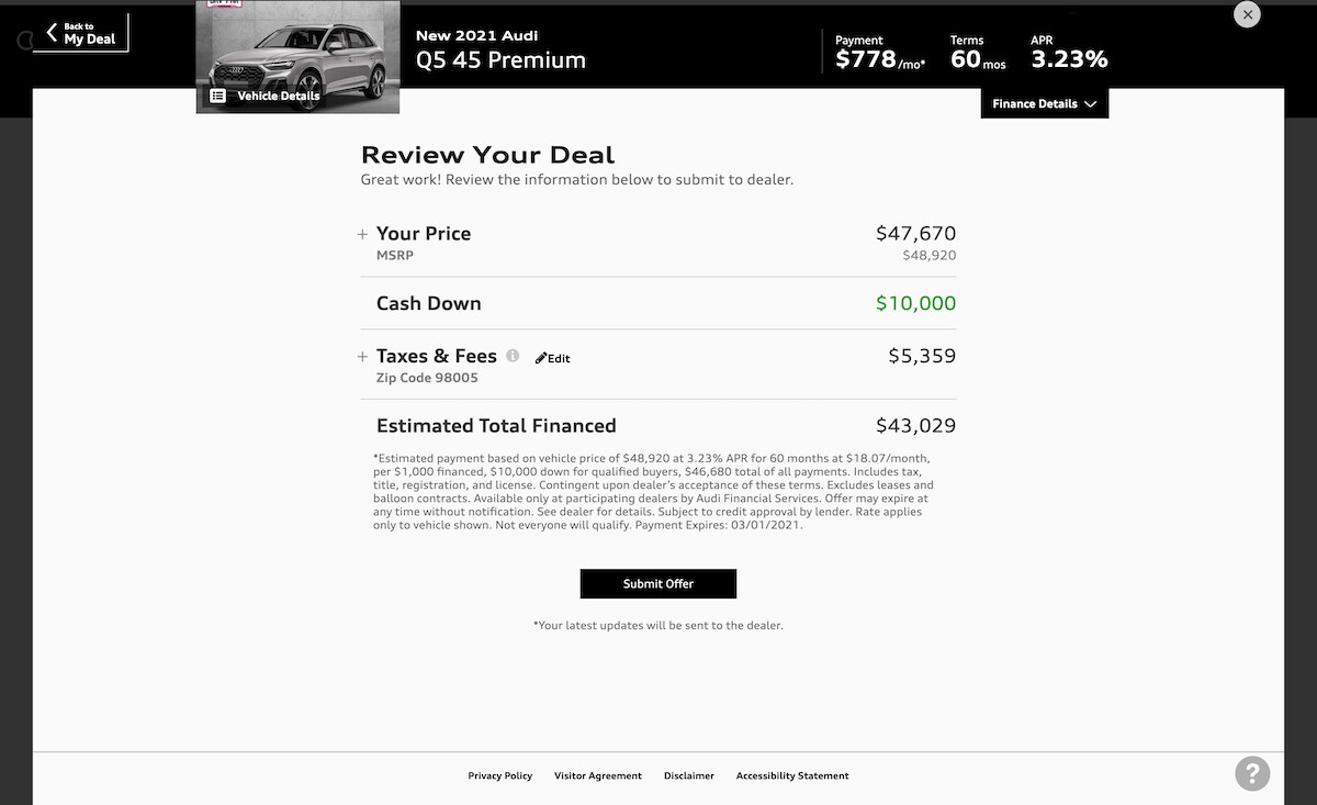 Buy Your Car Online - Build Your Payment & More | Audi Plano