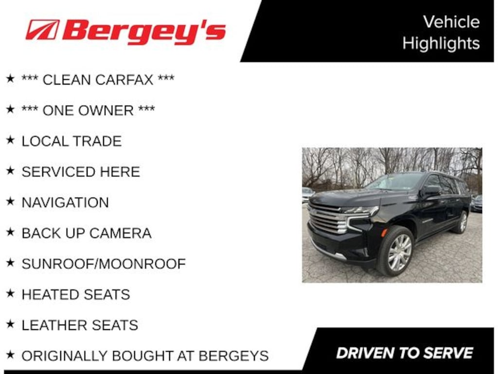 2023 Chevrolet Suburban High Country SUV | Black | Bergey's Ford in ...