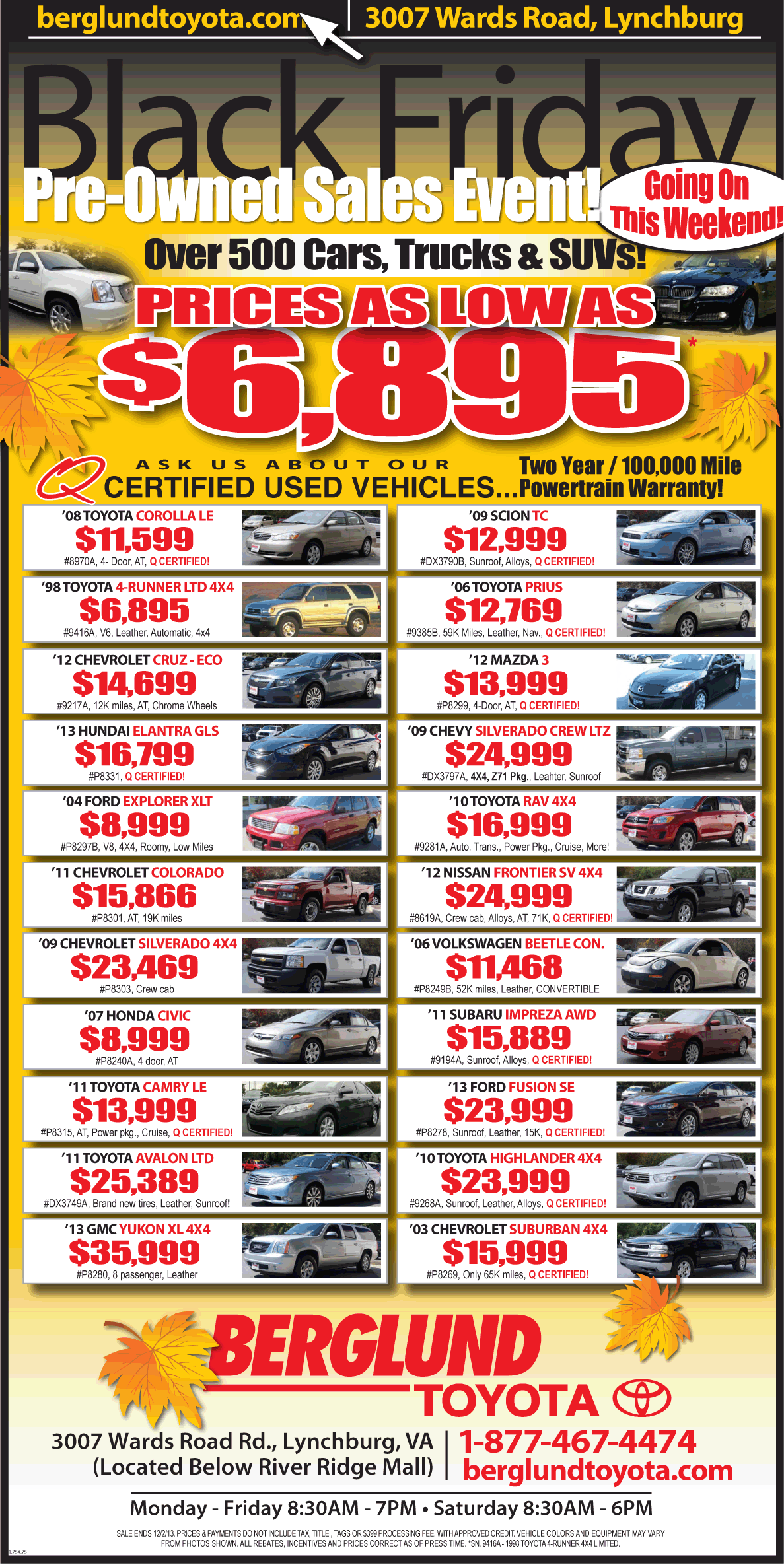 Weekly Newspaper Ad | Berglund Toyota