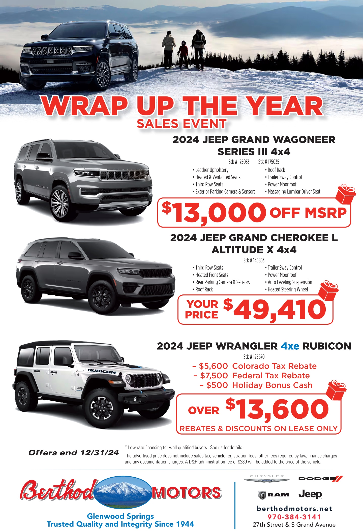 Manager Specials Glenwood Springs, CO | Berthod Motors CDJR