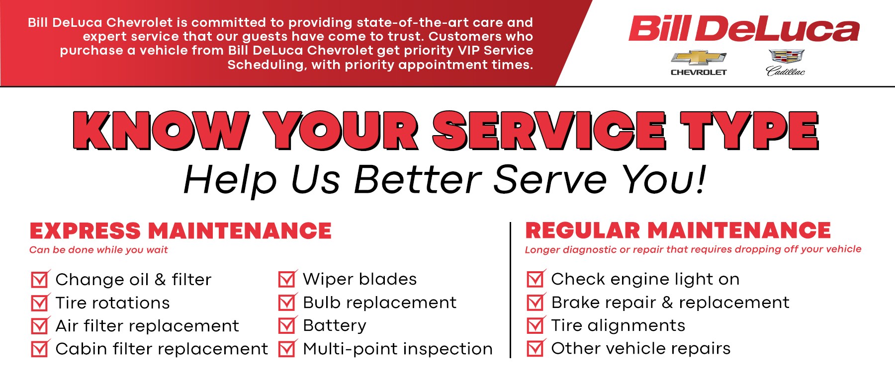 Schedule Service | Bill DeLuca Chevrolet