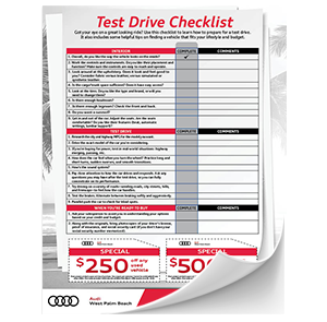 Test Drive Checklist | Audi West Palm Beach