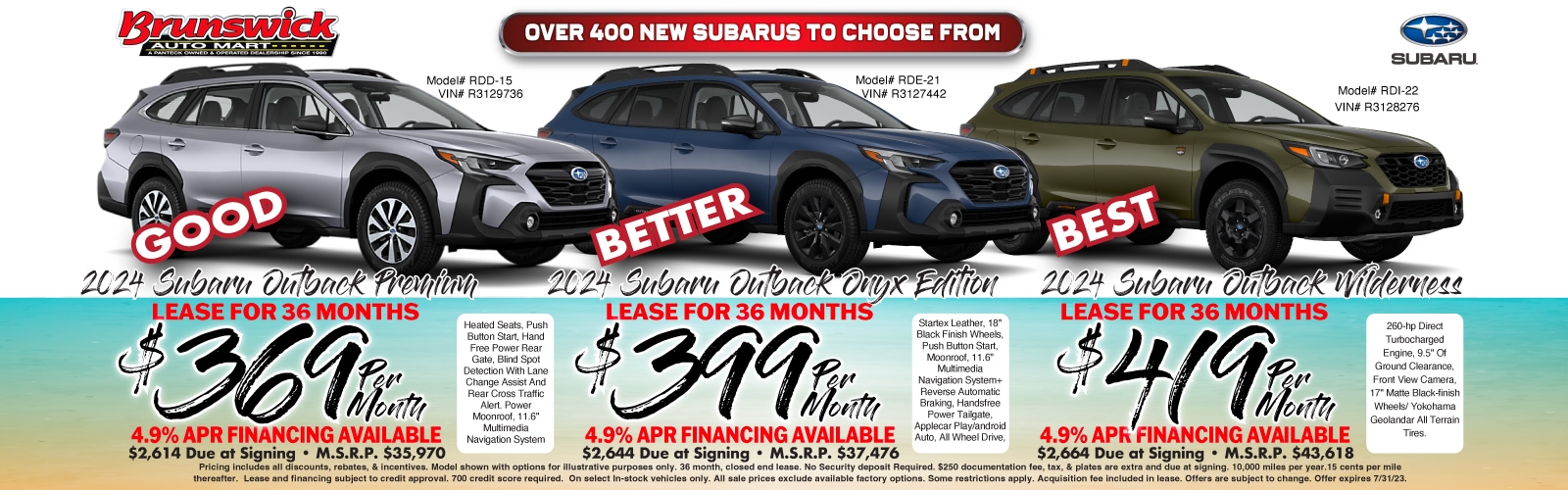 Brunswick Subaru Specials | Click Below To View Offer Inventory ...