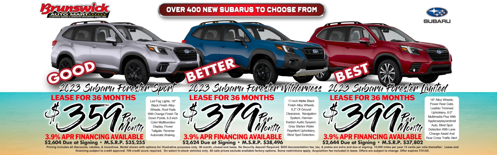 Brunswick Subaru Specials | Click Below To View Offer Inventory ...