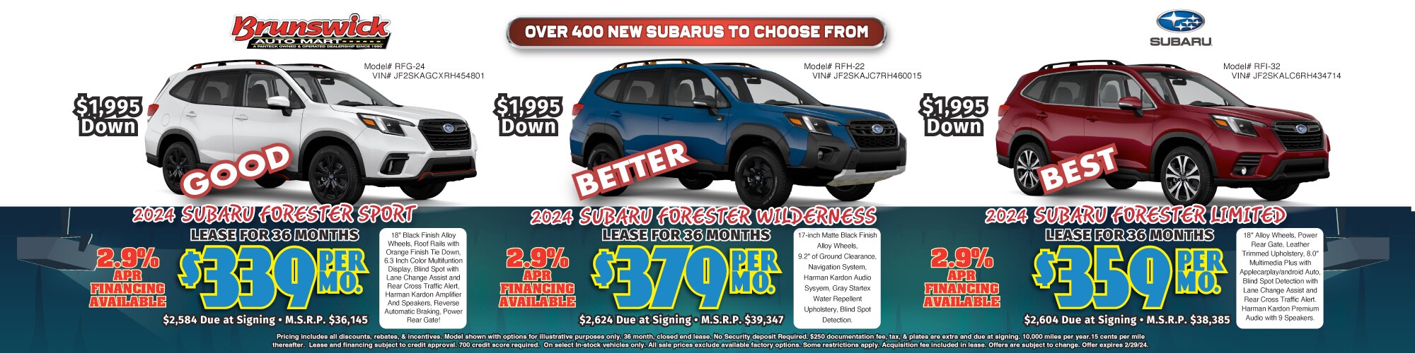 Brunswick Subaru Specials | Click Below To View Offer Inventory ...