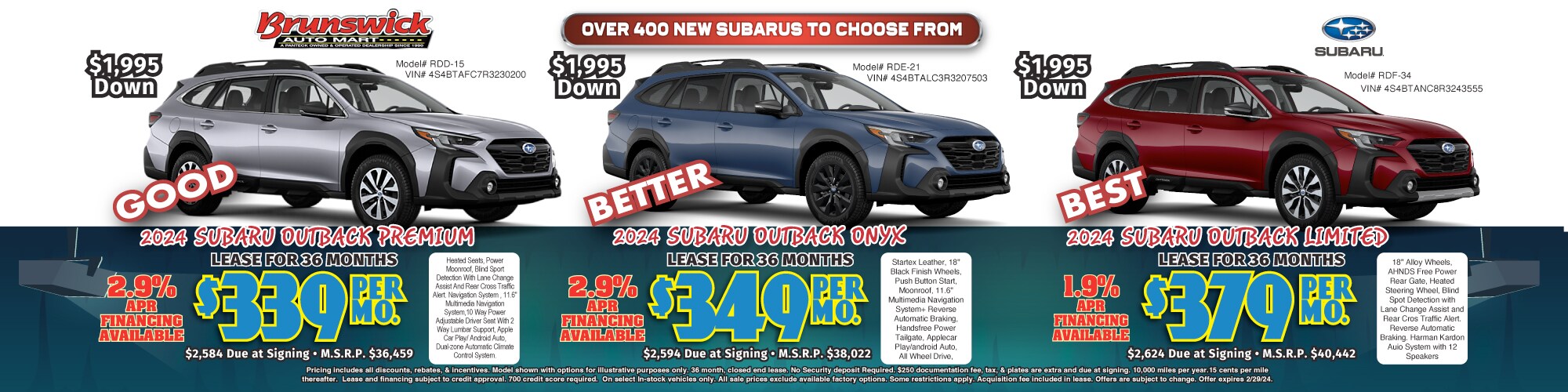 Brunswick Subaru Specials | Click Below To View Offer Inventory ...