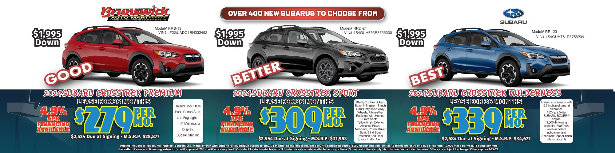 Brunswick Subaru Specials | Click Below To View Offer Inventory ...