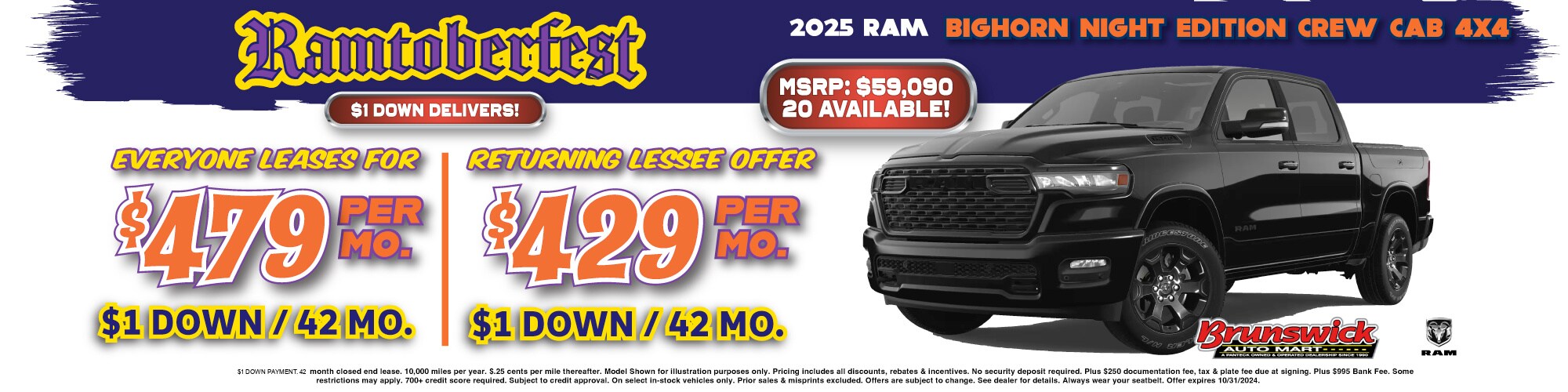 Ram Lease Specials | $1 Down Leases Available Brunswick Auto Mart