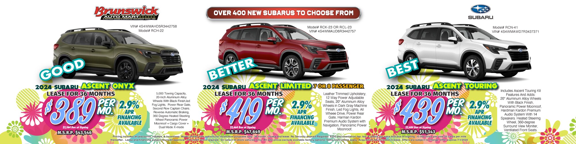 Subaru Lease Specials | Brunswick Auto Mart