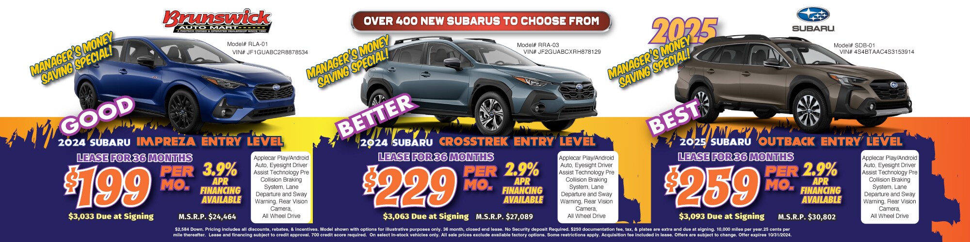 Subaru Lease Specials | Brunswick Auto Mart