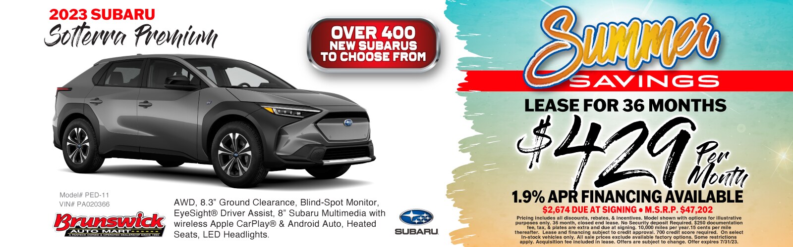 Brunswick Subaru Specials | Click Below To View Offer Inventory ...