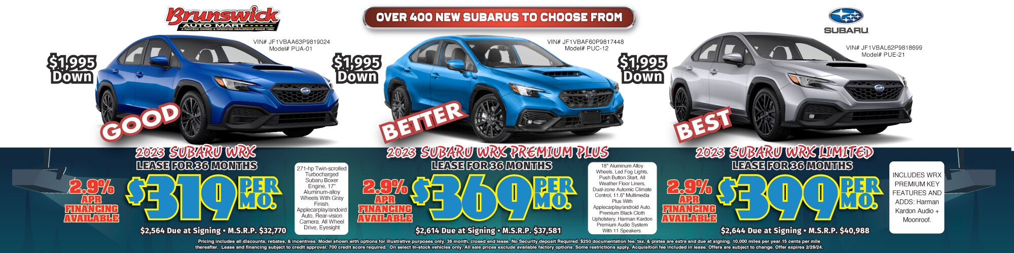 Brunswick Subaru Specials | Click Below To View Offer Inventory ...