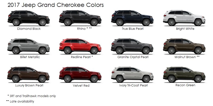 2014 Jeep Grand Cherokee Color Chart