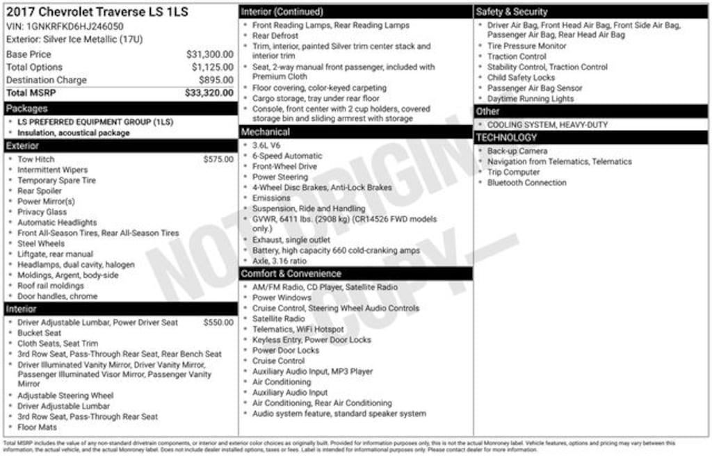 Used 2017 Chevrolet Traverse LS For Sale in Bay Minette AL | Serving ...