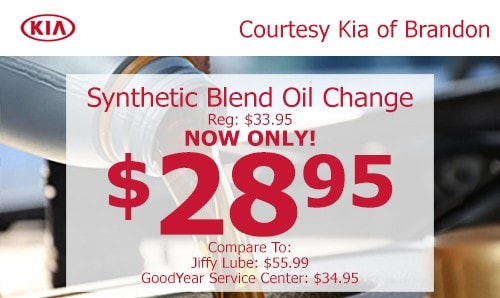 $28.95 Synthetic Blend Oil Change | Kia Facebook Coupons Tampa