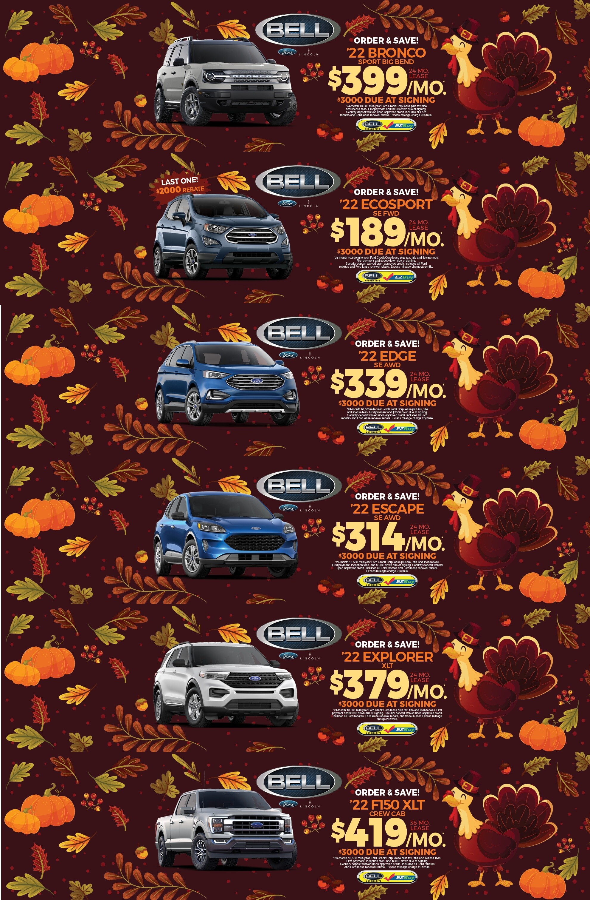 Ford Lease and Finance Specials in Adrian, MI Our Best Specials | Bell Ford