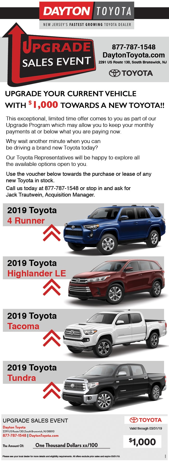 Upgrade Sales Event | Dayton Toyota