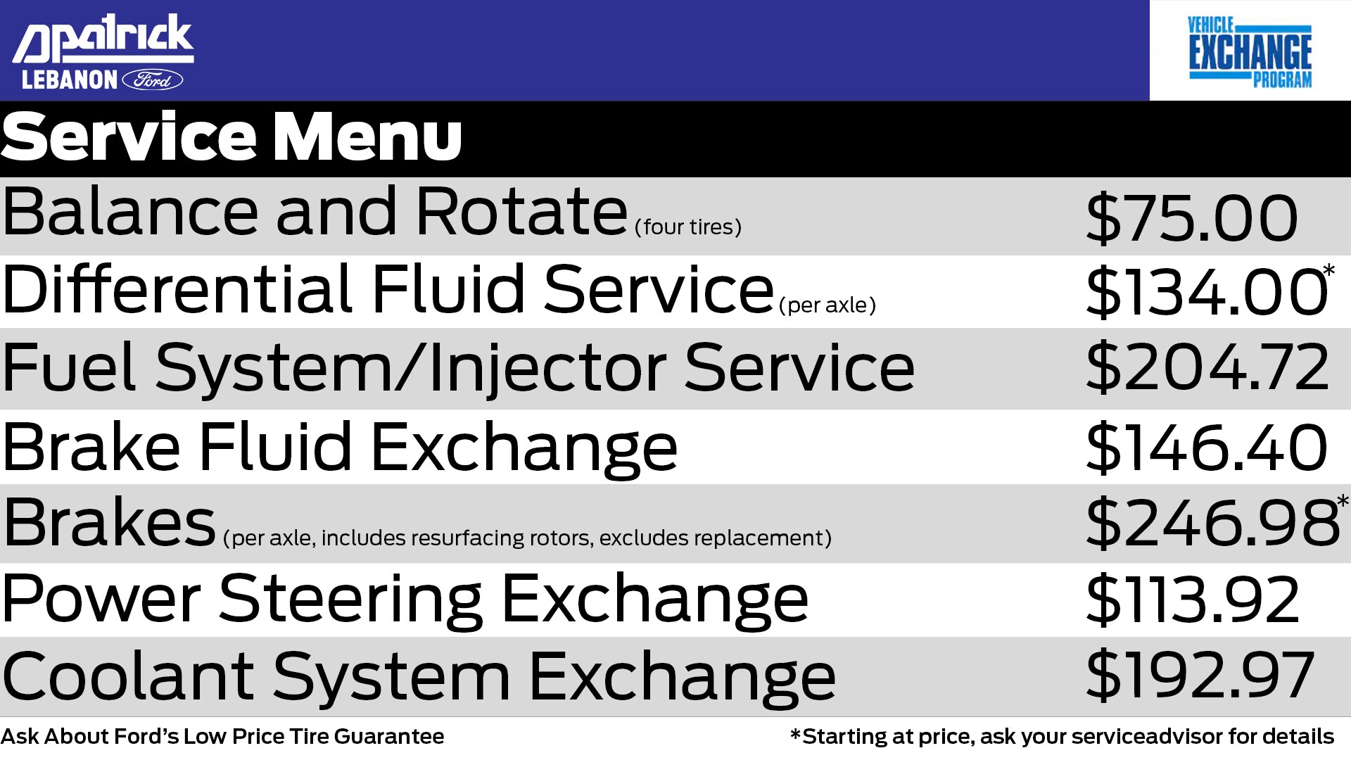 Service Menu | D-Patrick Lebanon Ford
