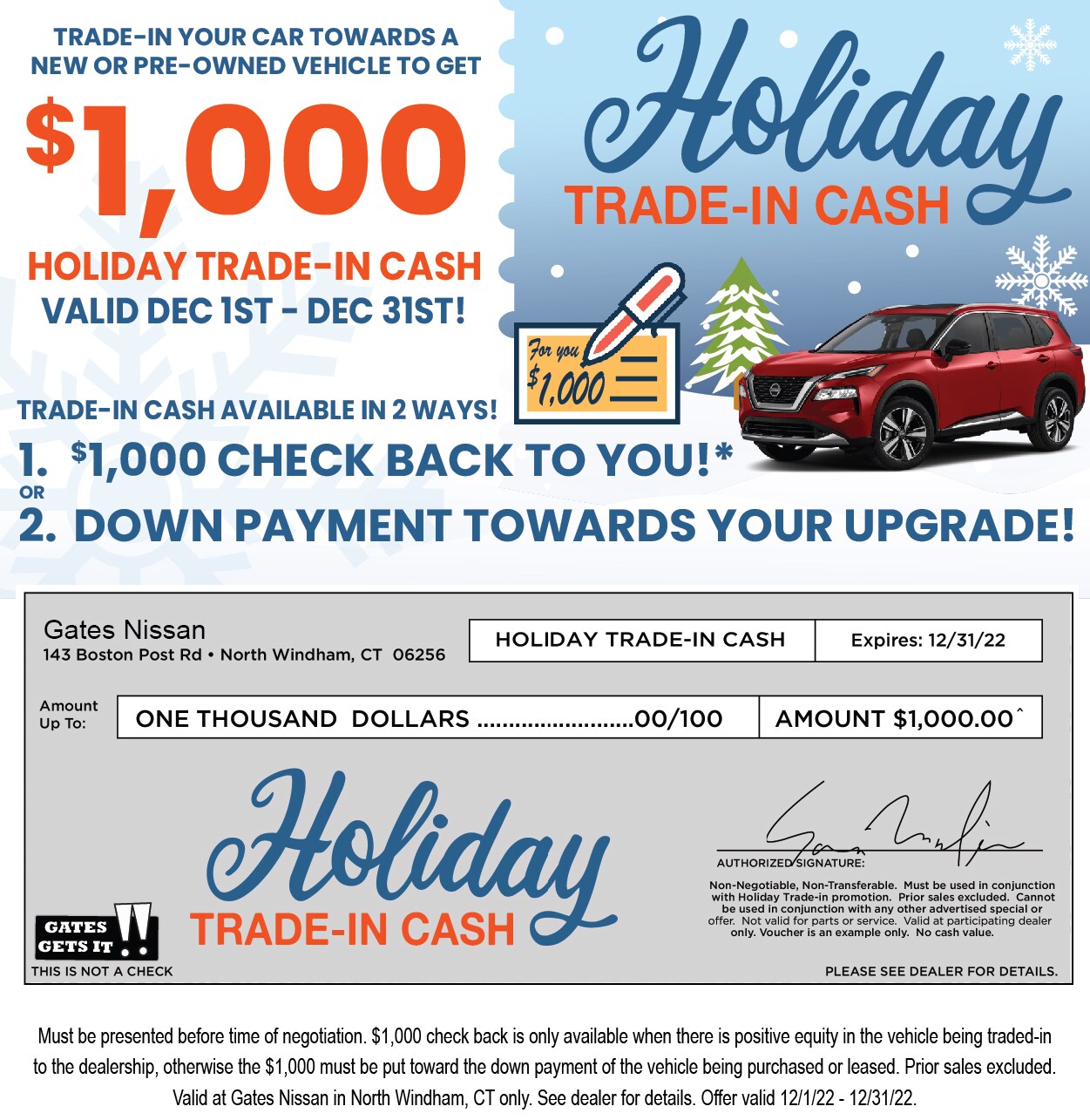 Holiday Trade In Cash | Gates Nissan