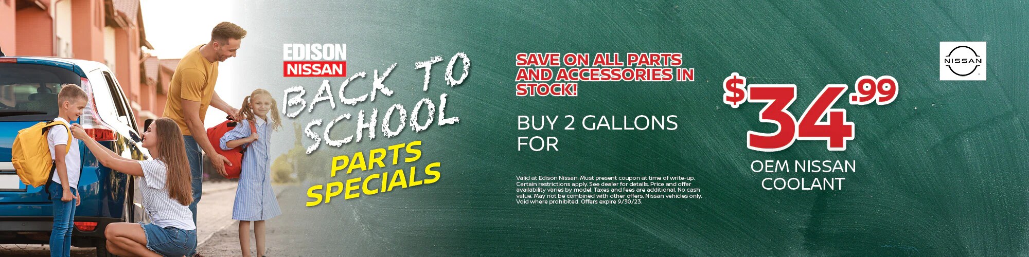 Parts & Accessories Specials | Edison Nissan