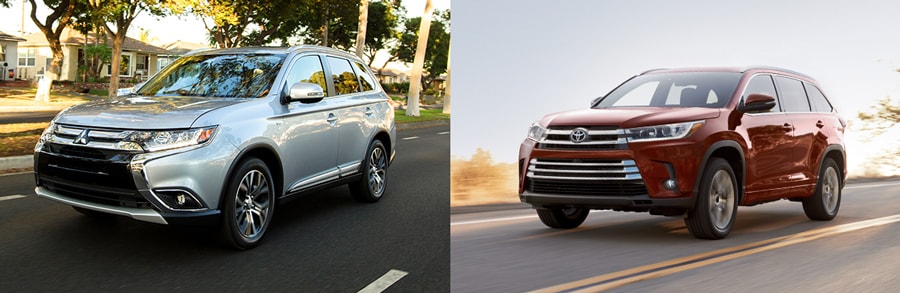 Mitsubishi Outlander vs. Toyota Highlander SUV Comparison | WINCHESTER ...