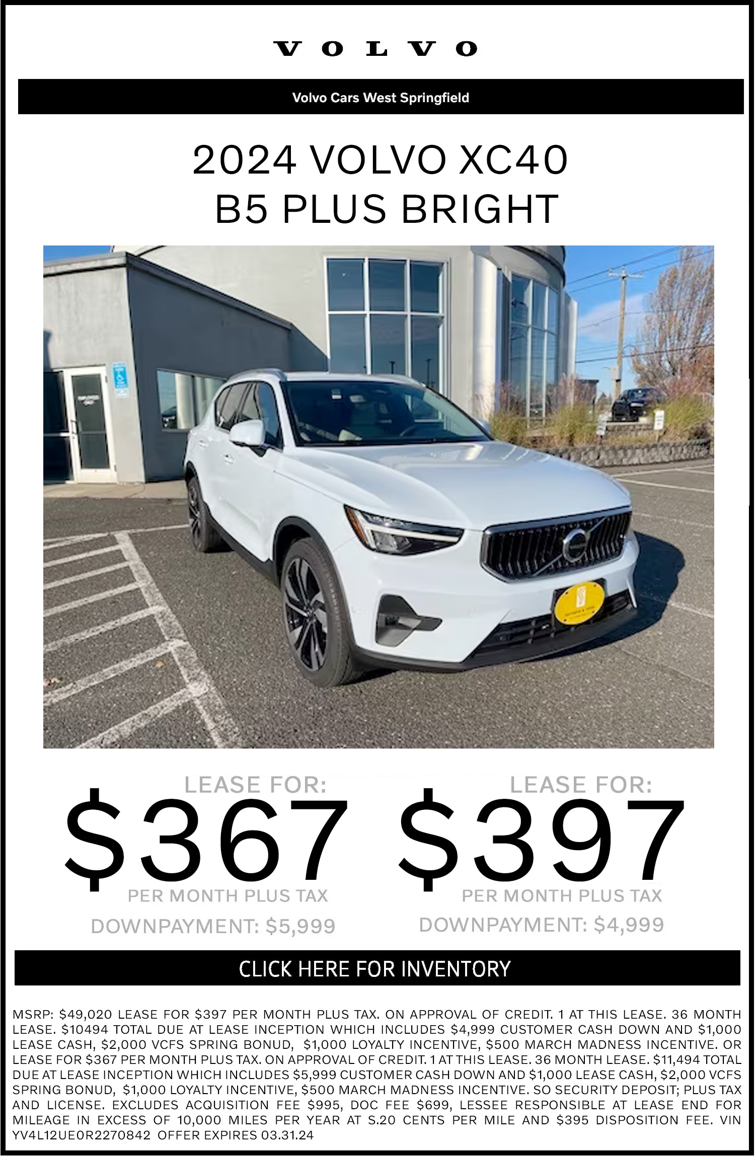 New Volvo Special Offers | Volvo Cars West Springfield