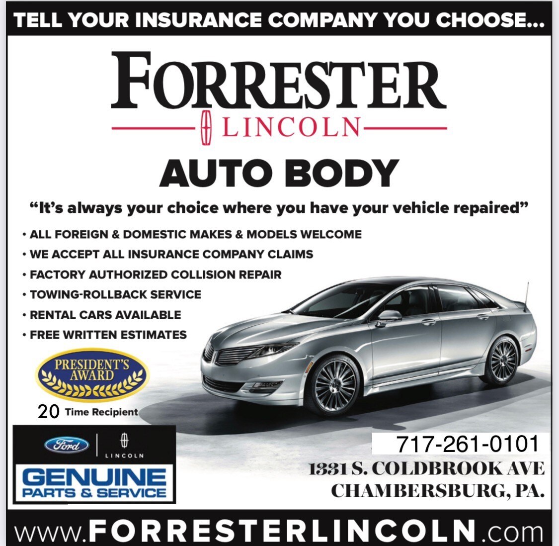 AUTO BODY SHOP IN CHAMBERSBURG, PA | FORRESTER LINCOLN