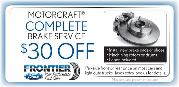 Complete Brake Service Coupon, Santa Clara, CA | Frontier Ford