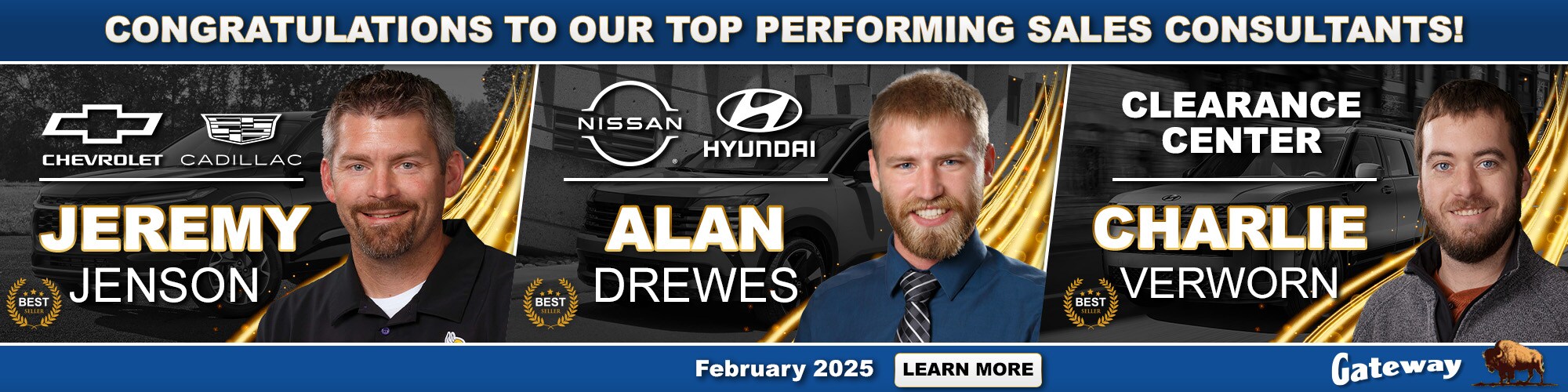 Sales People of The Month | Gateway Automotive