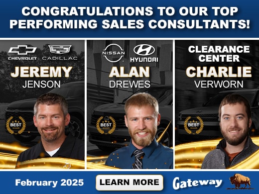 Sales People of The Month | Gateway Automotive