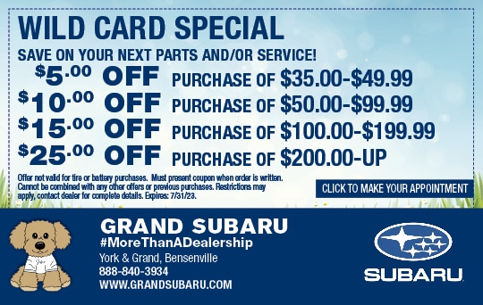 Subaru Service Coupons and Specials near Chicago, IL | Grand Subaru