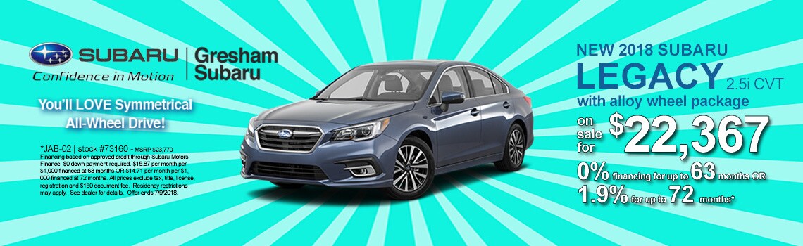 New Subaru Special Financing Deals | Portland | Gresham Subaru