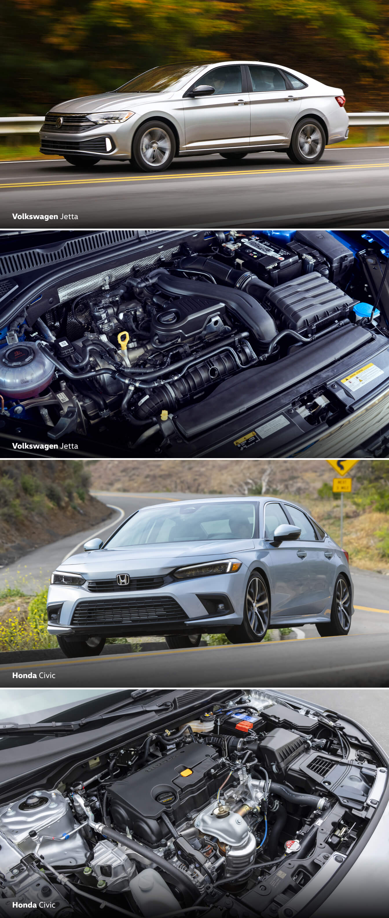 Volkswagen Jetta Vs. Honda Civic: Specs, Size & Safety