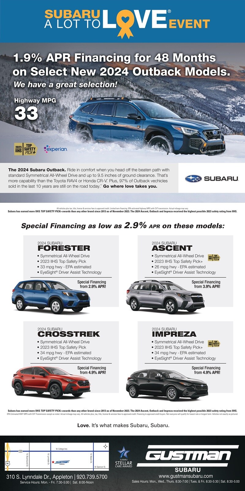 New Vehicle Specials | Gustman Subaru