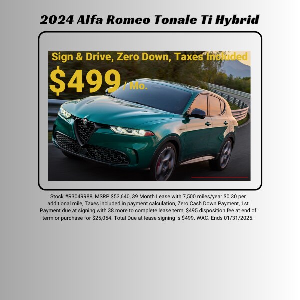 Zero Down Lease Specials in Houston | Helfman Alfa Romeo