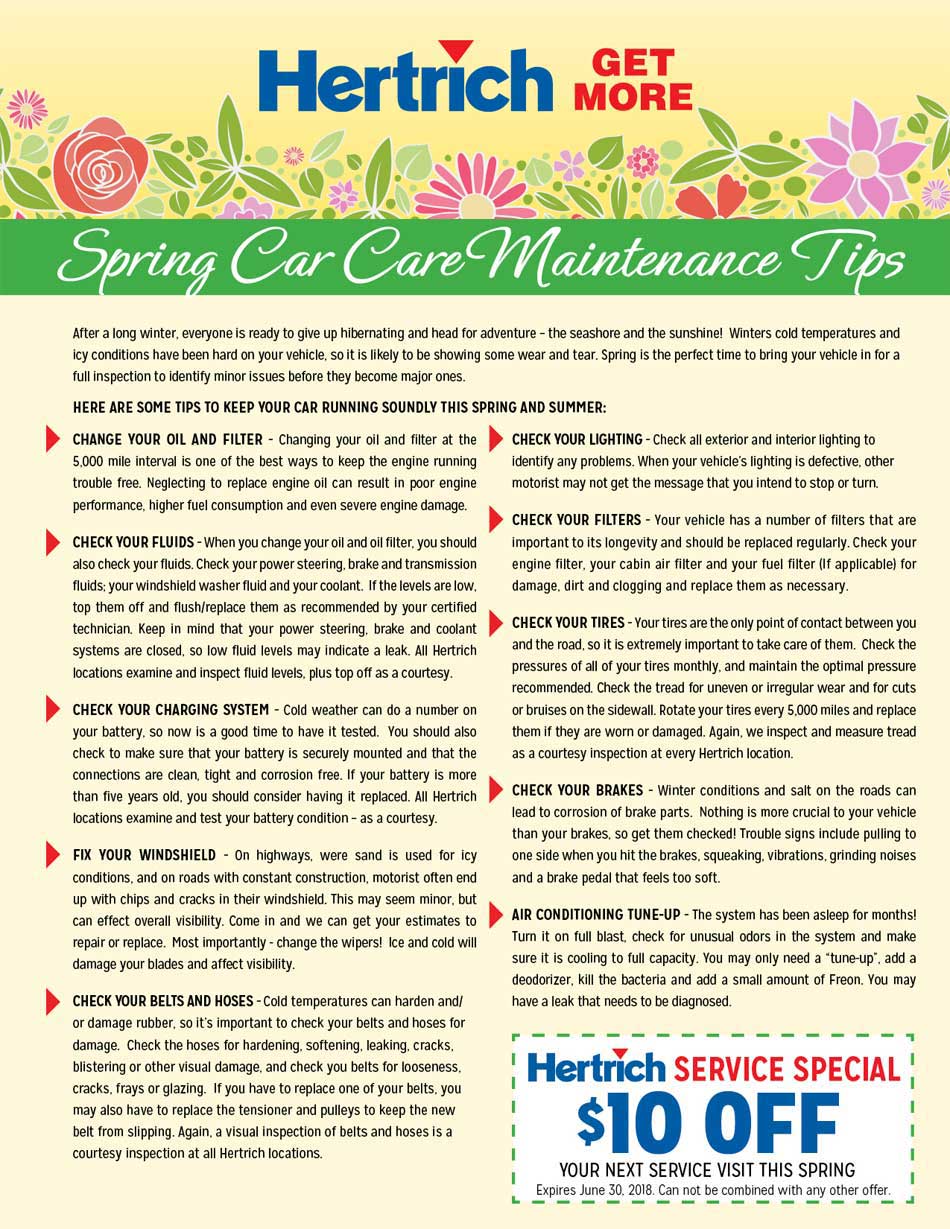 Spring Car Care Tips | Hertrich Chrysler Dodge Jeep Ram of Elkton