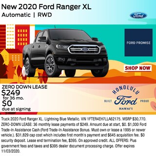 New Vehicle Specials | Honolulu Ford
