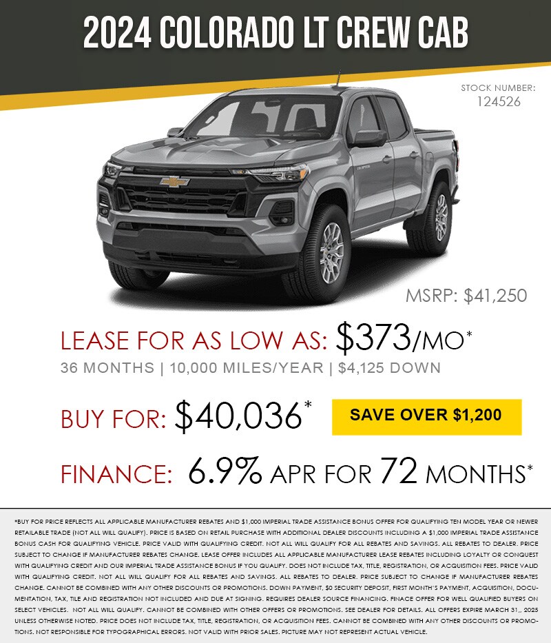 New Vehicle Specials | IMPERIAL CHEVROLET