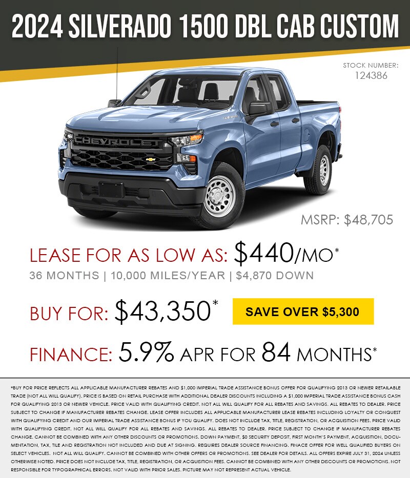 New Vehicle Specials | IMPERIAL CHEVROLET