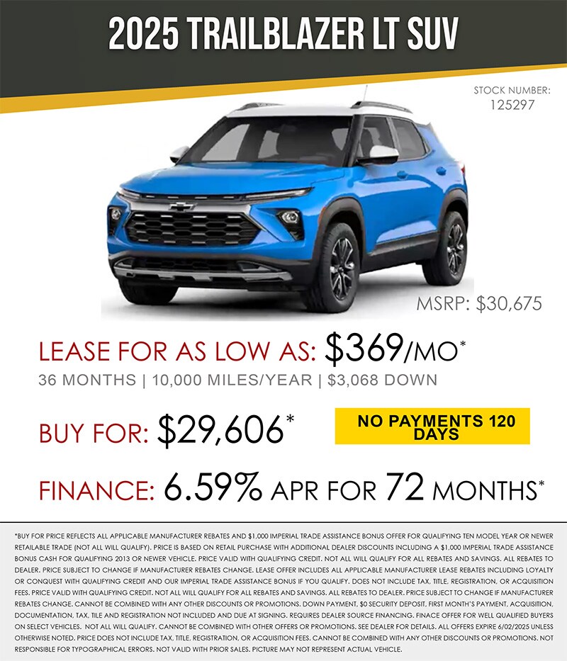 New Vehicle Specials | IMPERIAL CHEVROLET