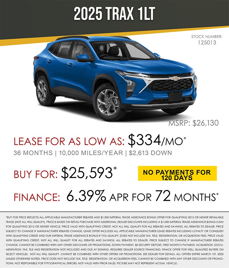 New Vehicle Specials | IMPERIAL CHEVROLET