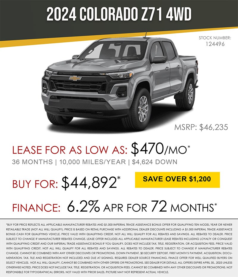 New Vehicle Specials | IMPERIAL CHEVROLET